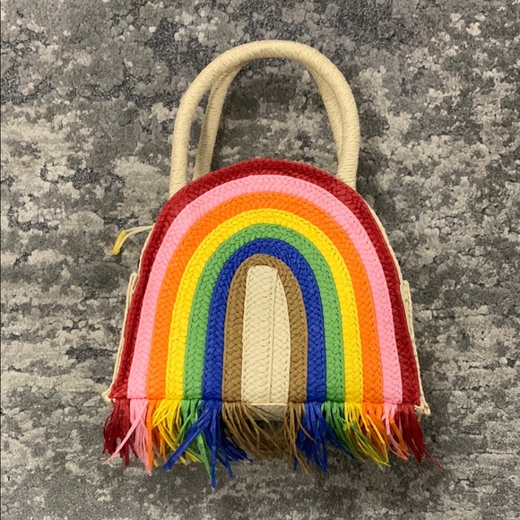 Bags | Colorful Rainbow Woven Handbag | Poshmark